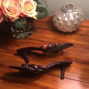 Nina | Shoes | Nina Brand Brown Beaded Heels | Poshmark